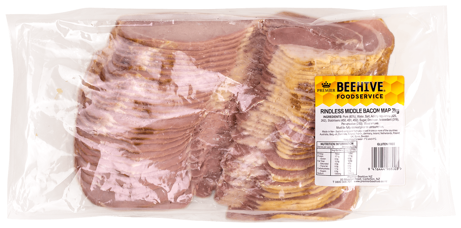 Rindless Middle Bacon Rashers - Beehive Rindless Middle Bacon Rashers - Beehive