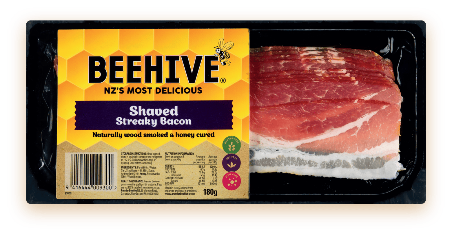 Shaved Streaky Bacon - Beehive